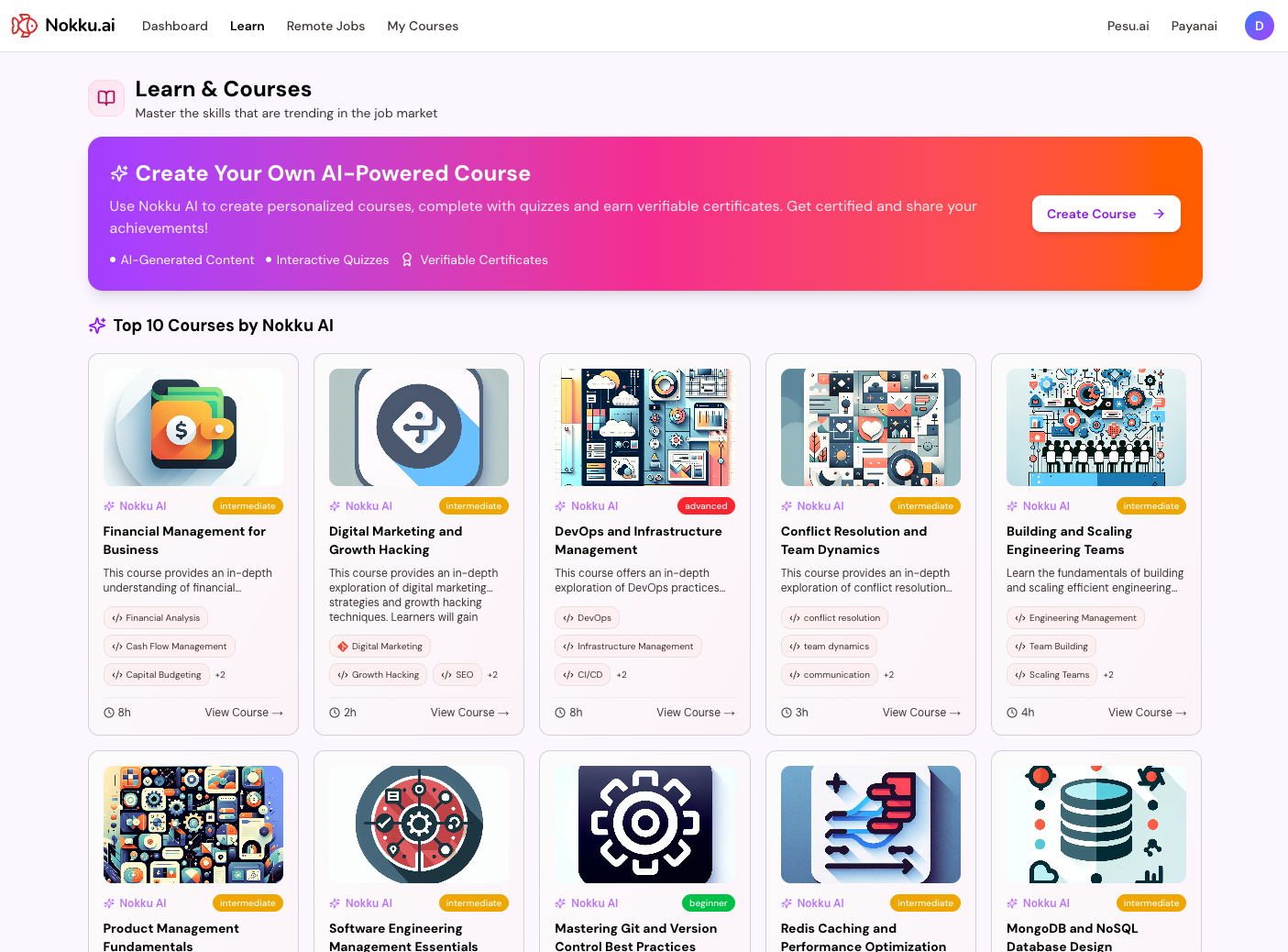 Learn & Courses - Nokku.ai | Master Trending Tech Skills | Free Online ...
